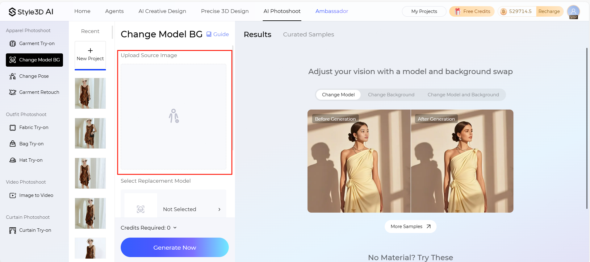Change Model BG - Style3D AI